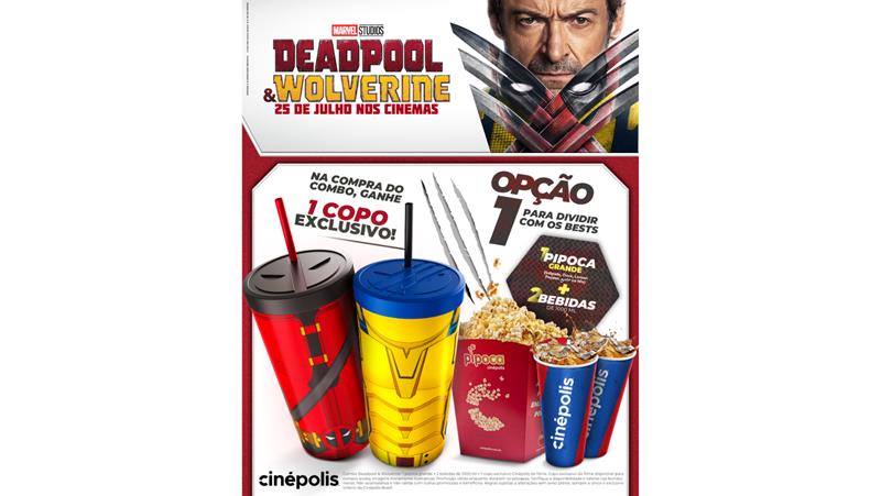 Cinépolis anuncia combos de “Deadpool & Wolverine”, com copos ...